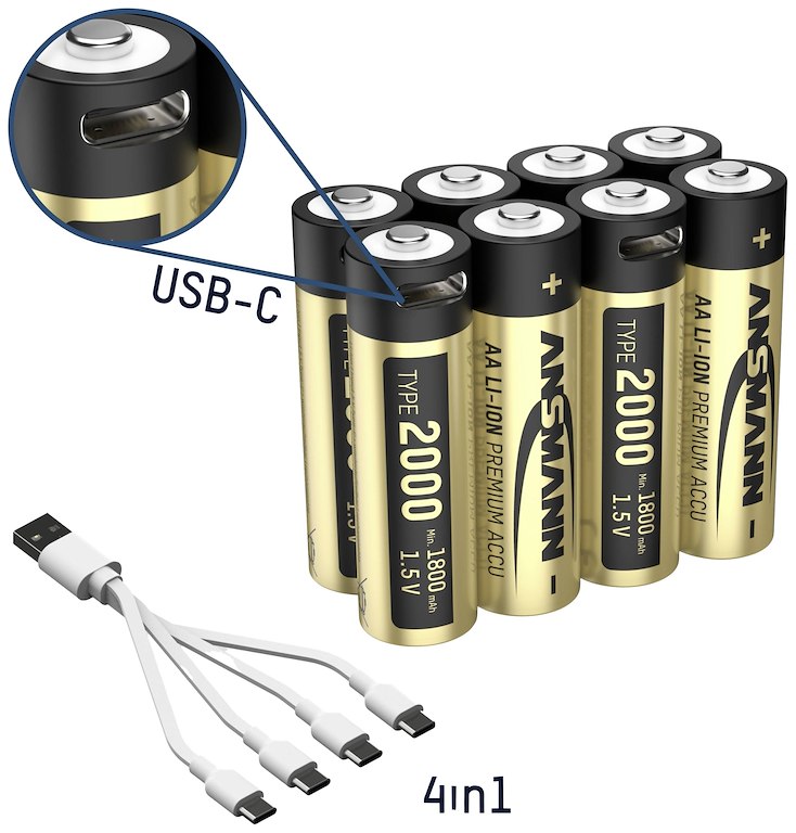 Ansmann 1312-0039 punjiva AA baterija litijumska 1,5 V 1800 mAh