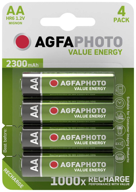 AgfaPhoto HR06 punjiva AA baterija NiMH 1,2 V 2300 mAh AA (Mignon)