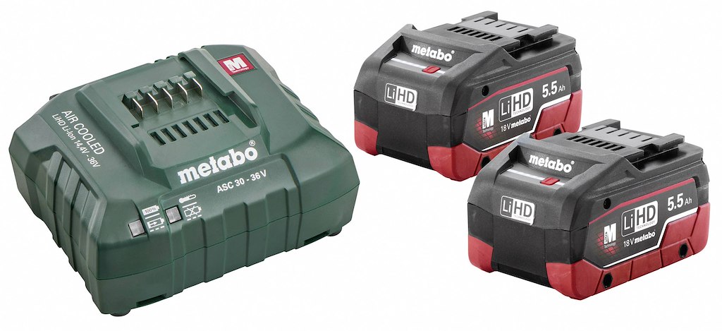 Metabo Basic-Set 2 x LiHD 5.5 Ah akumulator i punjač za alat 5,5 Ah