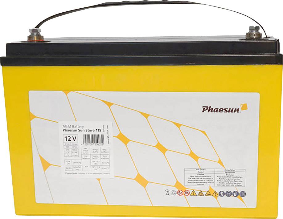 V Sun-Store 125 solarni akumulator olovni AGM 12 V 126 Ah
