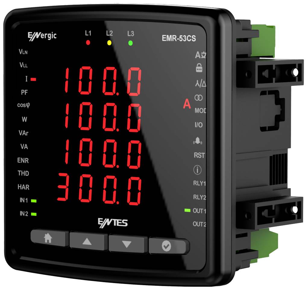 ENTES EMR digitalni ugradni merni instrument 230 V, 300 V, 480 V, 5 A LED
