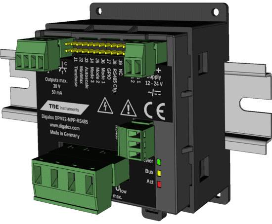 TDE Instruments Digalox DPM72-MPPA-RS485-DIN digitalni merni instrument za DIN šinu struja DC, struja