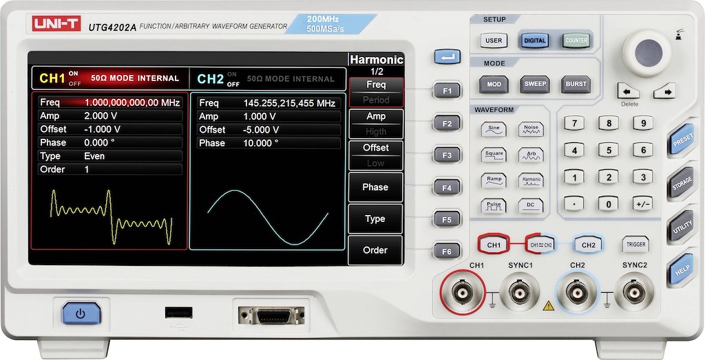 UNI-T UTG4202A funkcijski generator 1 µHz – 200 MHz