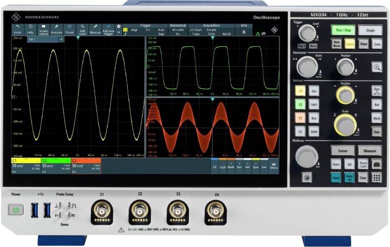 Rohde & Schwarz MXO34-3PK digitalni osciloskop 350 MHz 5 GSa/s 500 Mpts