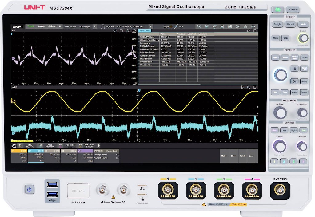 UNI-T MSO7204X digitalni osciloskop 1 GHz 4-kanalni 10 GSa/s