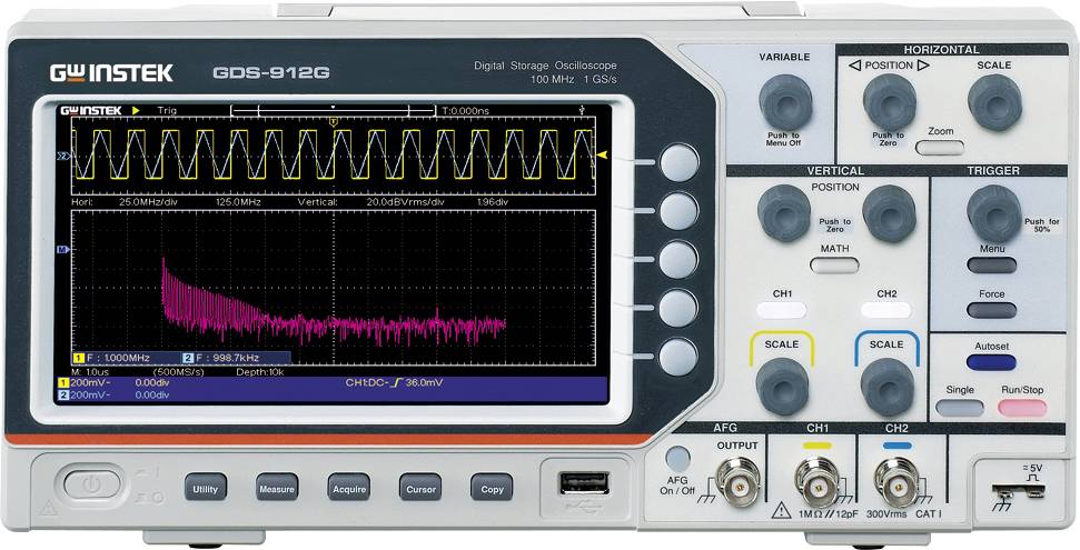 GW Instek 03LLDS912G0S digitalni osciloskop 100 MHz 2-kanalni 1 GSa/s