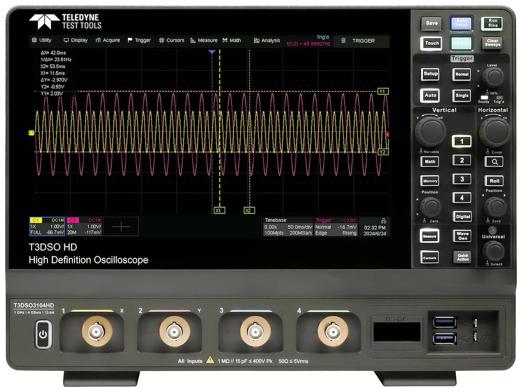 Teledyne LeCroy T3DSO3054HD PROMO1 digitalni osciloskop 500 MHz 4 GSa/s 400 Mpts