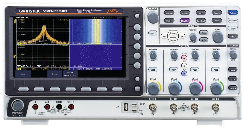 GW Instek MPO-2104B digitalni osciloskop 100 MHz 1 GSa/s