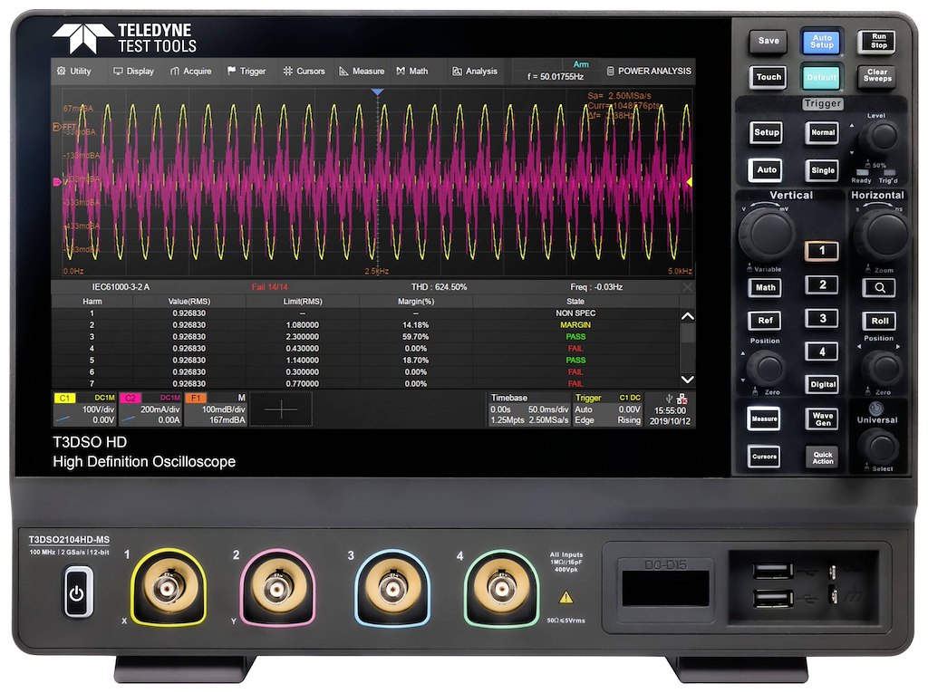 Teledyne LeCroy T3DSO2104HD-MS digitalni osciloskop 100 MHz 4-kanalni 1 GSa/s