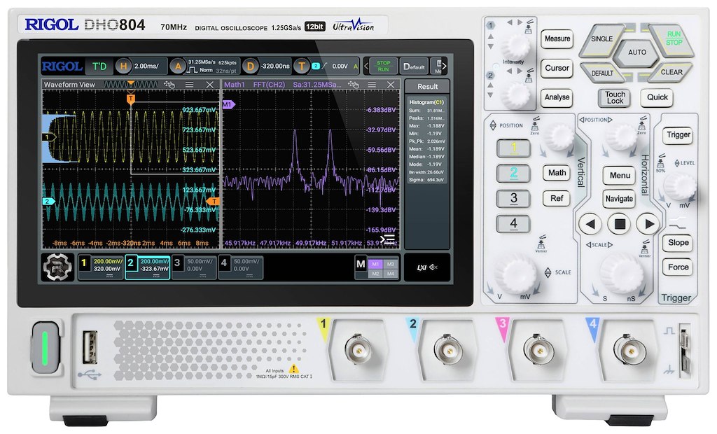 Rigol DHO804 digitalni osciloskop 70 MHz 4-kanalni 1,25 GSa/s