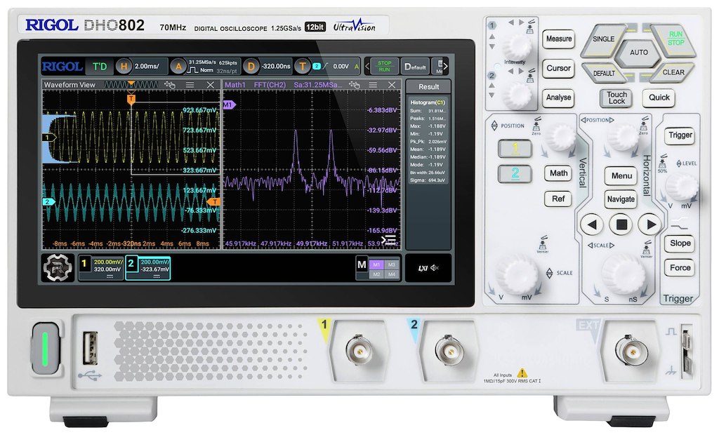 Rigol DHO802 digitalni osciloskop 70 MHz 2-kanalni 1,25 GSa/s