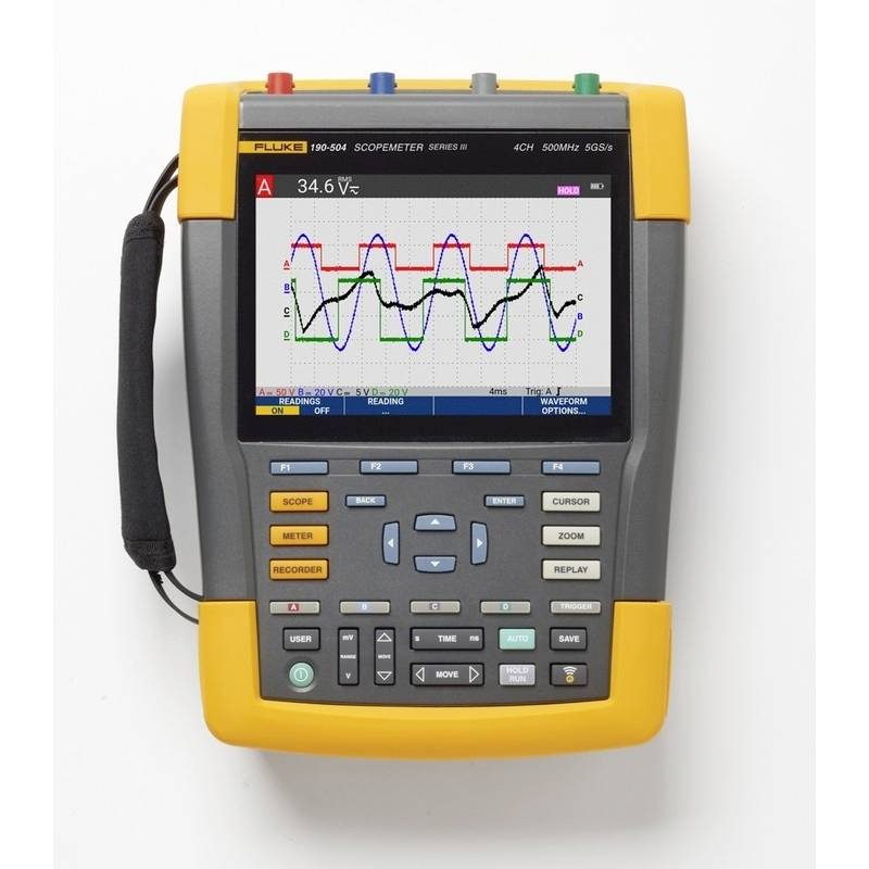Fluke FLUKE-190-504/FPC EU ručni osciloskop 500 MHz 4-kanalni 5 GSa/s
