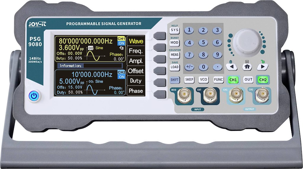 Joy-it JT-PSG9080 generator signala 1 nHz – 80 MHz