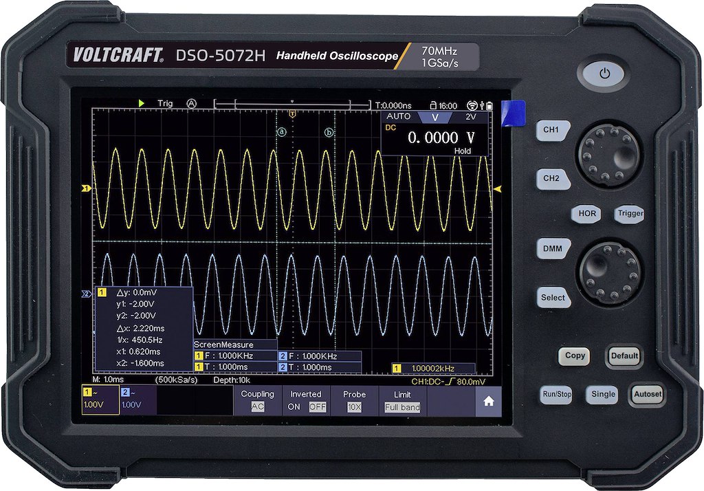 VOLTCRAFT DSO-5072H ručni osciloskop 70 MHz 2-kanalni 1 GSa/s