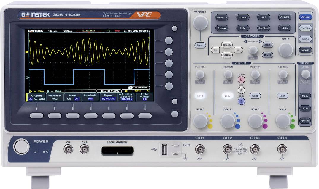 GW Instek GDS-1104B digitalni osciloskop 100 MHz 4-kanalni 1 GSa/s
