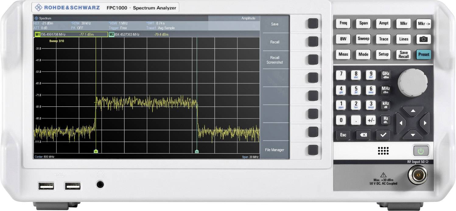 Rohde & Schwarz P1 analizator spektra prema internim radnim etalonima proizvođača