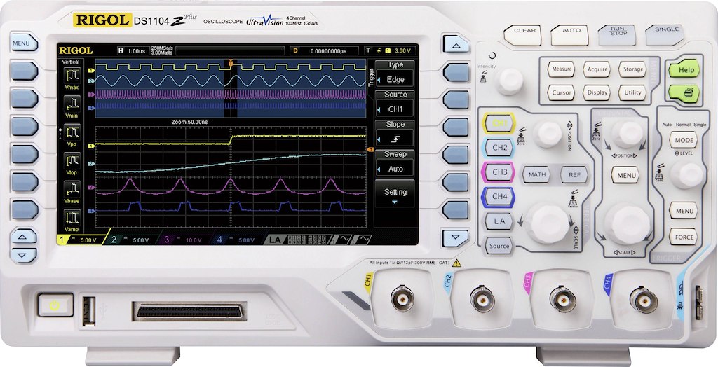 Rigol DS1104Z Plus digitalni osciloskop 100 MHz 4-kanalni 1 GSa/s
