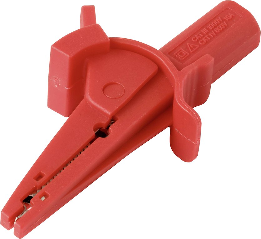 VOLTCRAFT MSK-130 krokodil stezaljke CAT IV 600 V, CAT III 1000 V 10 A crvena