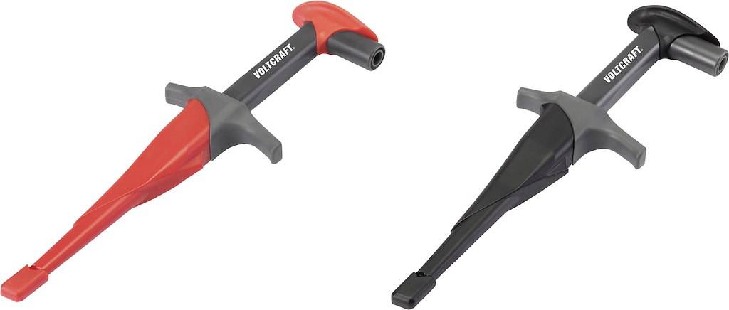 VOLTCRAFT MSK-115 komplet bezbednosnih krokodil stezaljki CAT III 1000 V, CAT IV 600 V 1 A crna, crvena