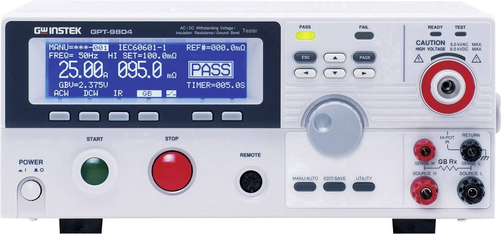 GW Instek GPT-9804 merač otpora izolacije 100 V, 250 V, 500 V, 1000 V 9500 MΩ digitalni (LCD) prema internim radnim etalonima proizvođa