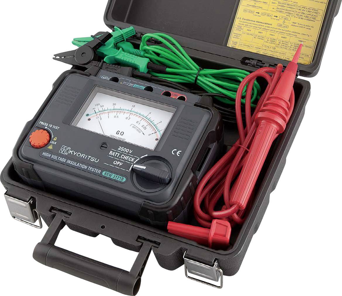 Kyoritsu KEW 3121B merač otpora izolacije 2500 V, 5000 V 100 GΩ CAT IV 300 V, CAT III 600 V