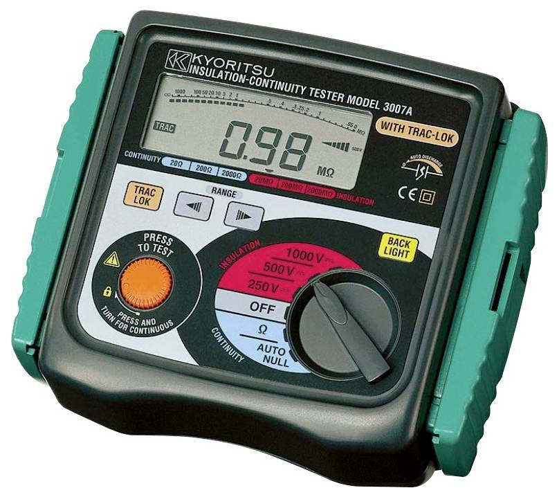 Kyoritsu KEW 3007A merač otpora izolacije 250 V, 500 V, 1000 V 2000 MΩ 0 – 20 Ω / 200 Ω / 2000 Ω