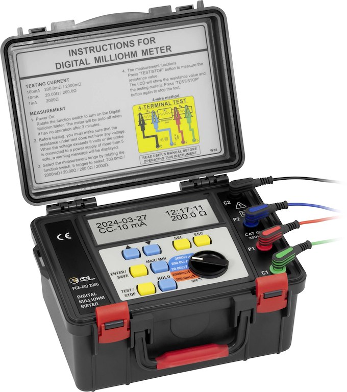 PCE Instruments MO 2006 ommetar 600 V 0…2000 MΩ CAT III 300 V
