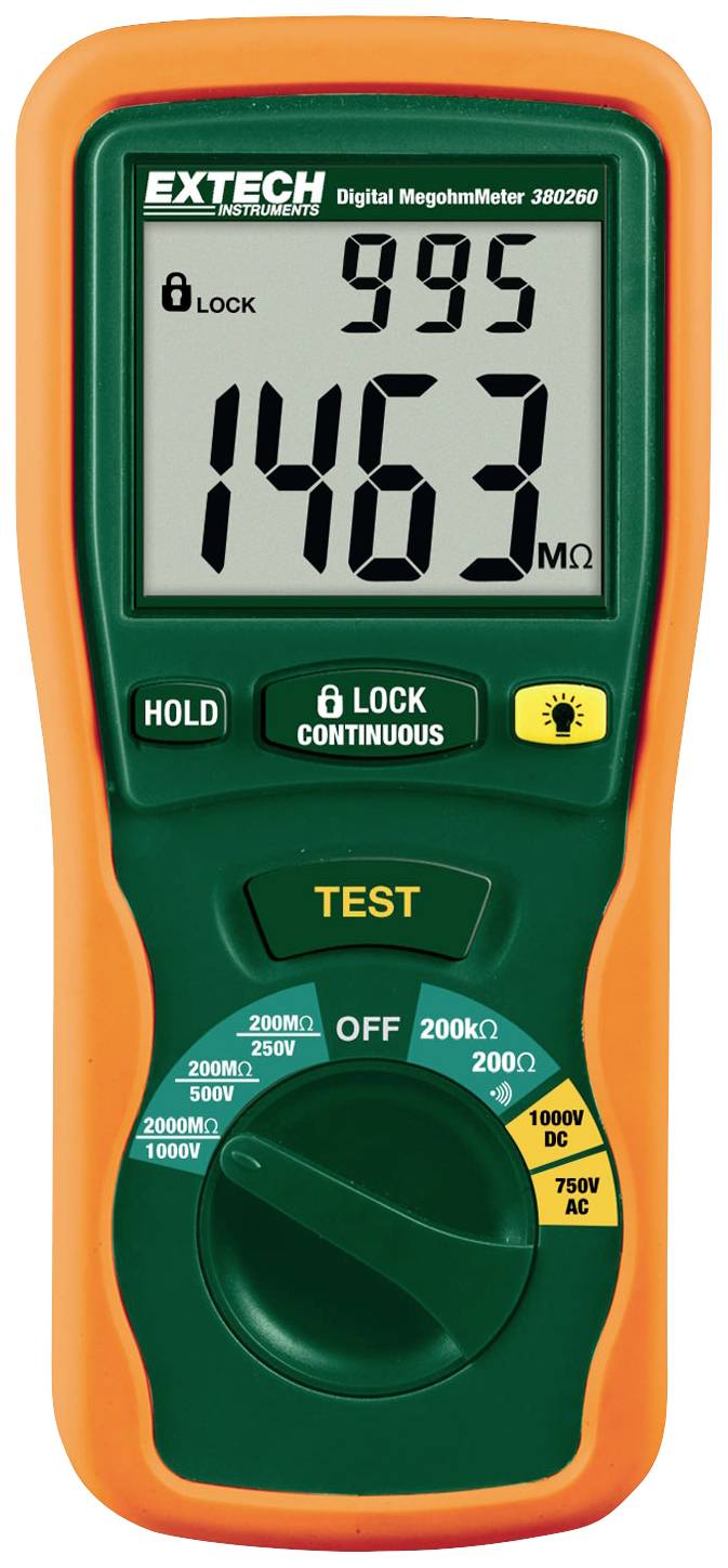 Extech V 2000 merač otpora izolacije 250 V, 500 V, 1000 V 2000 MΩ 200 Ω