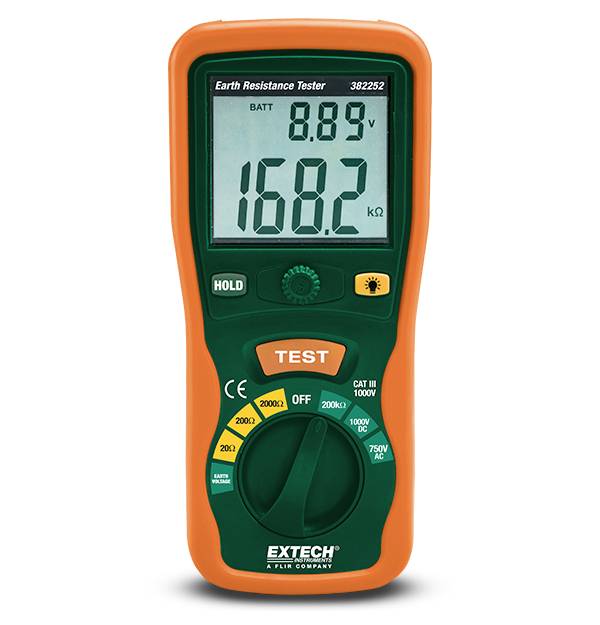 Extech 382252 merač otpora uzemljenja 0 do 200 kΩ CAT III