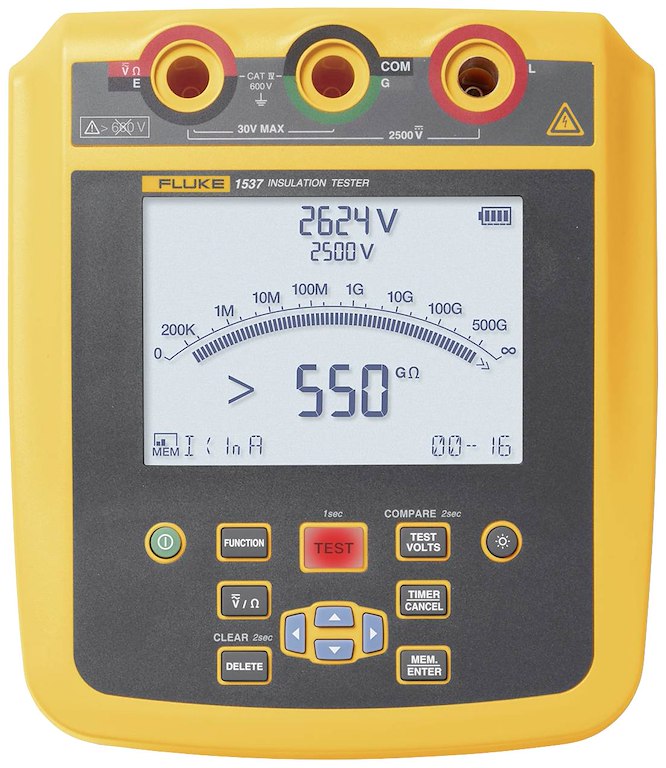 Fluke V 500 merač otpora izolacije 250 V, 500 V, 1000 V, 2500 V 500 GΩ 0Ω – 60,00 kΩ