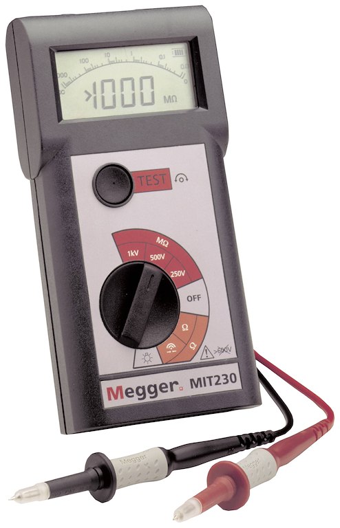 Megger MIT230HD-EN merač otpora izolacije 250 V, 500 V, 1000 V 999 MΩ 0,01Ω – 100 MΩ