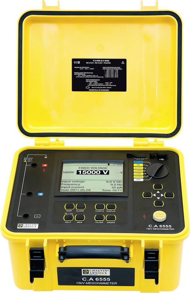 Chauvin Arnoux A 6555 merač otpora izolacije 30 TΩ 10kΩ – 25 TΩ CAT IV 1000 V