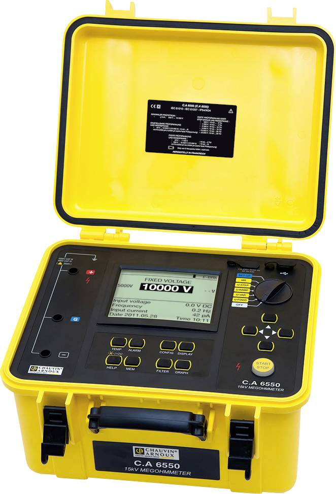 Chauvin Arnoux A 6550 merač otpora izolacije 25 TΩ 10kΩ – 25 TΩ CAT IV 1000 V