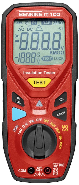 Benning IT 100 merač otpora izolacije 50 V, 100 V, 250 V, 500 V, 1000 V 20 GΩ 600 kΩ