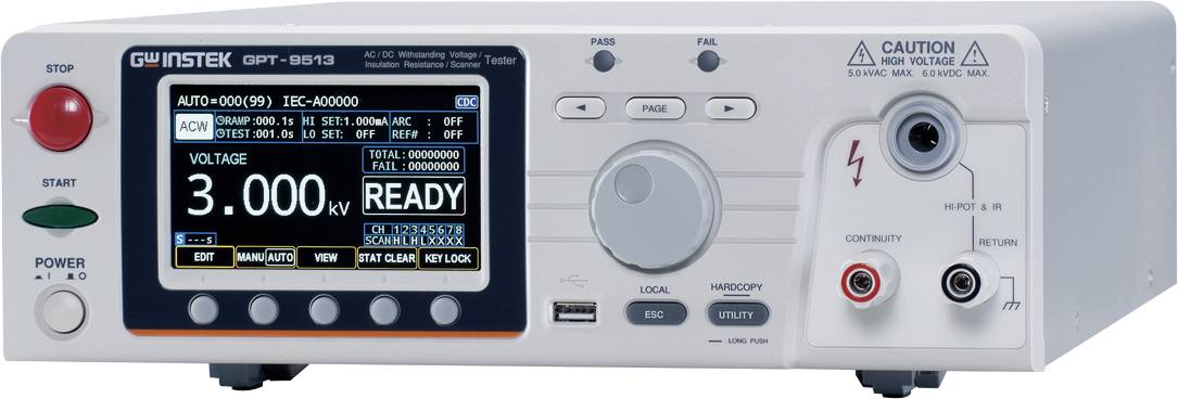 GW Instek GPT-9513 merač otpora izolacije 1 Ω 0,1 MΩ ~ 1 MΩ digitalni (LCD)