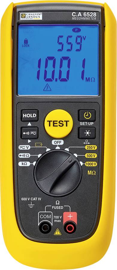 Chauvin Arnoux A 6528 merač otpora izolacije 250 V, 500 V, 1000 V 11 GΩ 50 kΩ do 11 GΩ