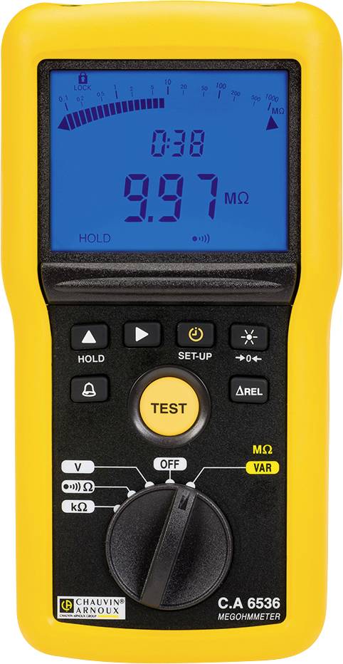 Chauvin Arnoux A 6536 merač otpora izolacije 10 V, 100 V 0 – 3999 Ω CAT IV 600 V