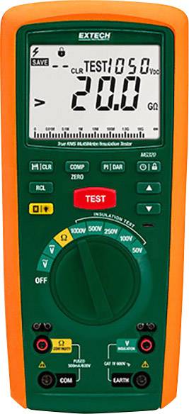 Extech MG320 merač otpora izolacije 50 V, 100 V, 250 V, 500 V, 1000 V 20 GΩ 0,01 MΩ – 20 GΩ