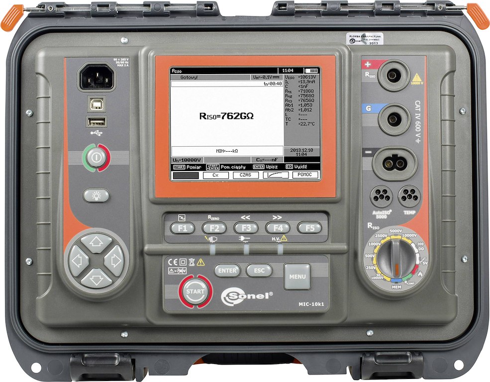 Sonel MIC-10k1 merač otpora izolacije 40 TΩ CAT III 1000 V, CAT IV 600 V digitalni