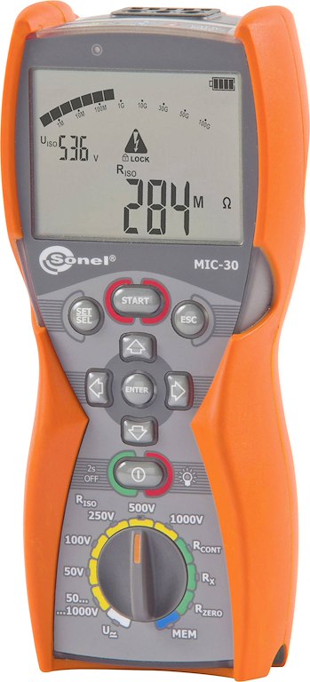 Sonel MIC-30 merač otpora izolacije 50 V, 100 V, 250 V, 500 V, 1000 V 100 GΩ CAT IV 600 V