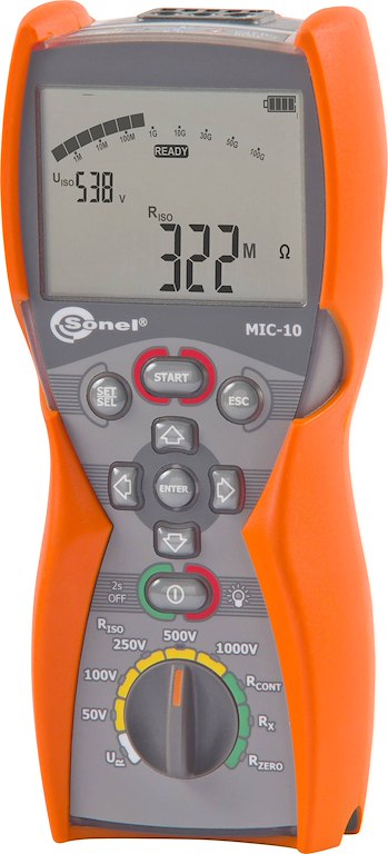Sonel MIC-10 merač otpora izolacije 50 V, 100 V, 250 V, 500 V, 1000 V 10 GΩ CAT IV 600 V