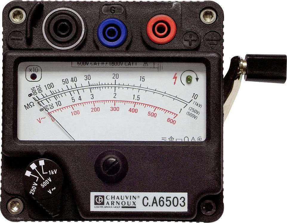 Chauvin Arnoux CA 6503 merač otpora izolacije 250 V, 500 V, 1000 V 5000 MΩ CAT II 600 V, CAT III 300 V
