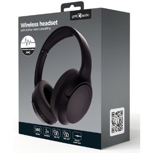 BHP-ANC-01 Gembird Bluetooth stereo Slusalice sa mikrofonom BT V5.3 500mAh/32Ohm, 8h Li-ion Crne