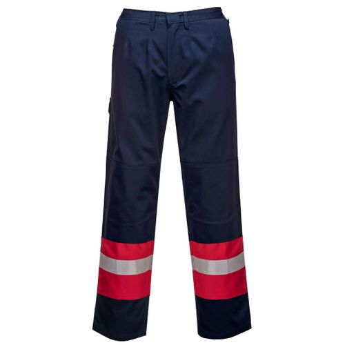 Portwest Bizflame Plus FR56 vatrootporne radne pantalone, teget sa crvenim trakama, vel. XL