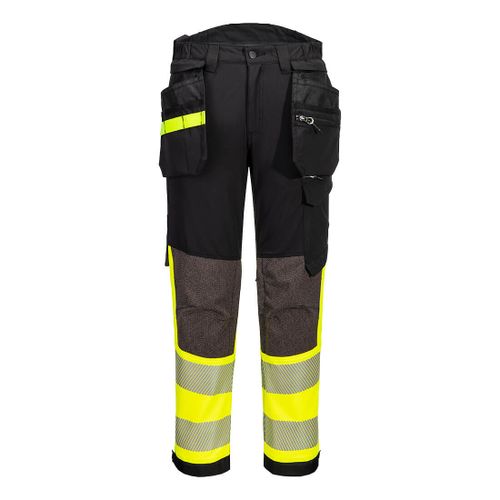 Portwest EV4 Hi-Vis EV442 pantalone sa odvojivim holster džepovima, EN ISO 20471 klasa 1, žuto-crne, vel. 52 (36")