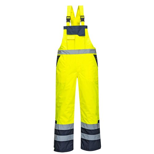 Portwest Hi-Vis Contrast Winter S489 postavljene pantalone na tregere, žuta, EN ISO 20471 klasa 2, vel. M