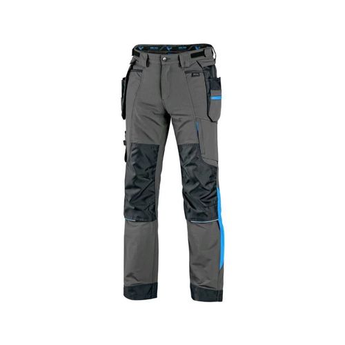 Canis CXS Naos radne pantalone do struka sa Cordura ojačanjima, sivo-crna sa HV plavim detaljima, vel. 60