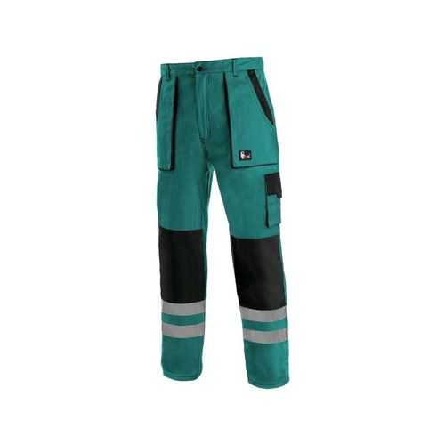 Canis CXS Luxy Bright radne pantalone do struka sa refleksnim trakama, zeleno-crna, vel. 60