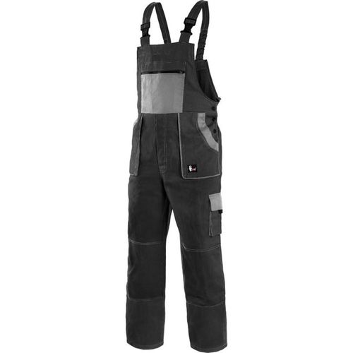 Canis CXS Luxy Robin radne pantalone na tregere, crno-siva, vel. 64