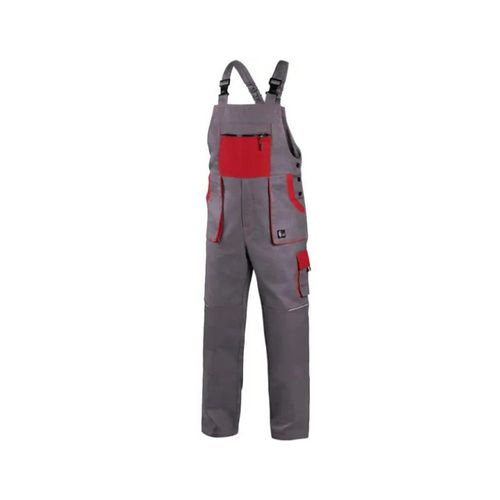 Canis CXS Luxy Robin radne pantalone na tregere, sivo-crvena, vel. 60